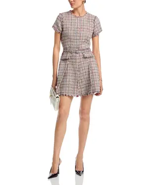 Cinq À Sept Wildflower Tweed Kelsey Mini Dress