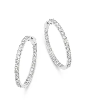 Bloomingdale'S Diamond Inside Out Hoop Earrings 5.0 Tcw - White Gold