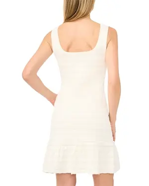 CECE DUPRAZ Pointelle Square Neck Sleeveless Dress