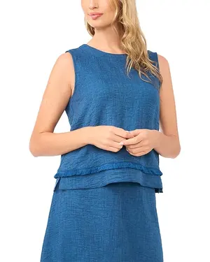 Vince Camuto Sleeveless Crewneck Top - Deep Blue
