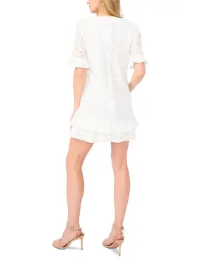 CECE DUPRAZ Lace V Neck Shift Dress - New Ivory