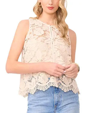 Vince Camuto Lace Button-down Shell