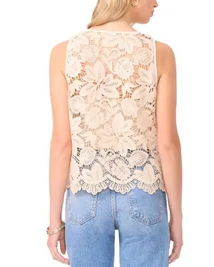 Vince Camuto Lace Button-down Shell