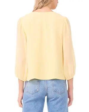 Vince Camuto Double Ruffle V Neck Blouse