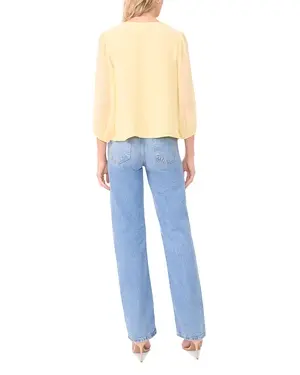 Vince Camuto Double Ruffle V Neck Blouse