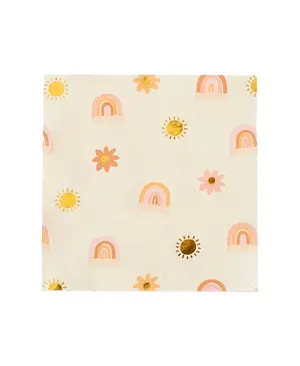 JOLLITY & CO Boho Rainbow Large Paper Napkins, Set Of 16 - Multicolor
