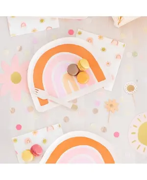 JOLLITY & CO Boho Rainbow Large Paper Napkins, Set Of 16