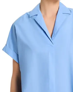 French Connection Poplin Collar Pullover Top - Blue Hydrangea