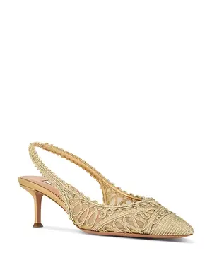 AQUAZZURA Kahlo Slingback 50 Pumps - Soft Gold