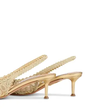 AQUAZZURA Kahlo Slingback 50 Pumps - Soft Gold