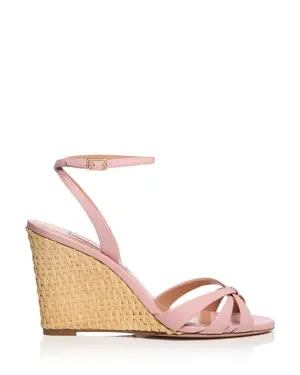 AQUAZZURA Tati 85 Wedge Sandals - Light Blush