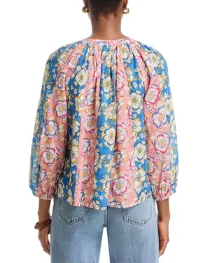 Velvet By Graham & Spencer Reese Blouson Sleeve Boho Top - Multi