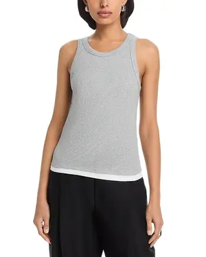 Velvet By Graham & Spencer Orion Tank Top - Heather Grey/white