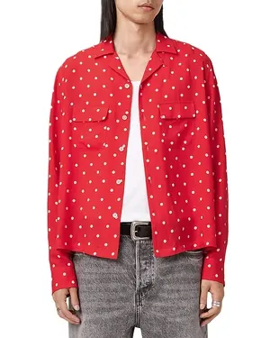 ALLSAINTS Mini Polka Dot Boxy Fit Shirt