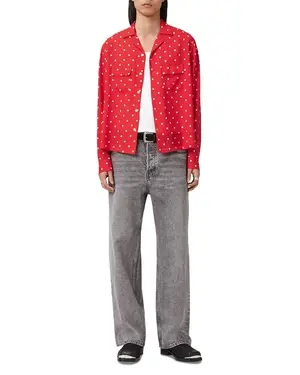 ALLSAINTS Mini Polka Dot Boxy Fit Shirt