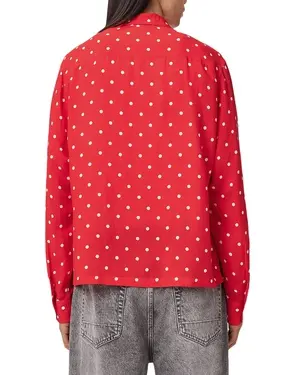 ALLSAINTS Mini Polka Dot Boxy Fit Shirt