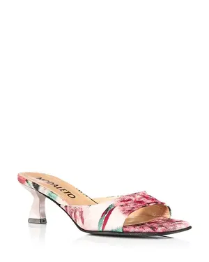 NODALETO Kitten Heel Mule Sandals