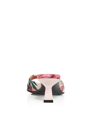 NODALETO Kitten Heel Mule Sandals