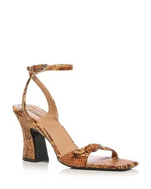 NODALETO Ankle Strap Sandals - Medium Orange