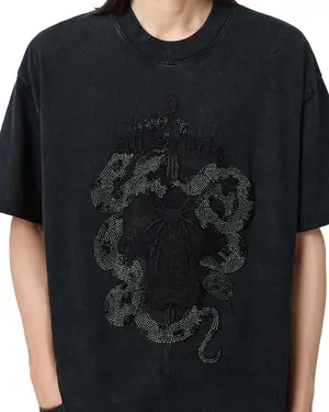 ALLSAINTS Embellished Skull Graphic Tee