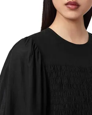 ALLSAINTS Chia Smocked Mini Dress - Black