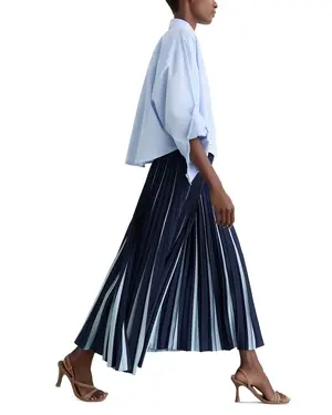 REISS Pleated Midi Skirt