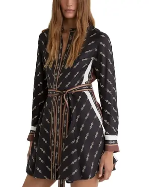 REISS Nina Printed Dress - Black
