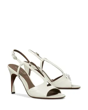 Tory Burch Twisted Heel Sandals - Marshmallow