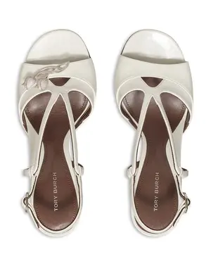 Tory Burch Twisted Heel Sandals - Marshmallow