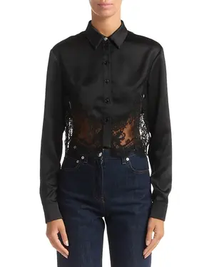 Versace Informal Washed Techno Satin Shirt - Black