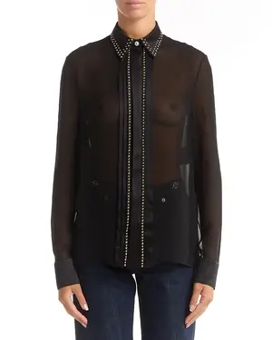 Versace Silk Georgette Shirt - Black