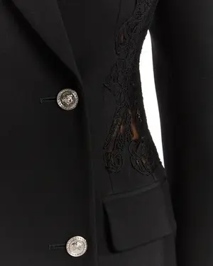 Versace Lace Trim Wool Blazer
