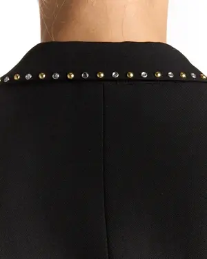 Versace Studded Peak Lapel Wool Blazer