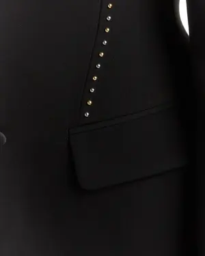 Versace Studded Peak Lapel Wool Blazer