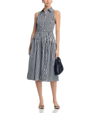 MILLY Maxine Gingham Midi Dress