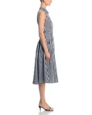 MILLY Maxine Gingham Midi Dress