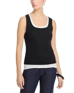 Aqua Double Layer Tank Top Exclusive - Black/white