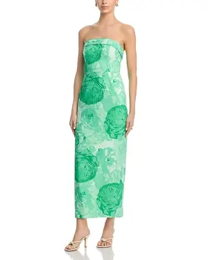 MILLY Ella Jacquard Maxi Dress - Green Multi
