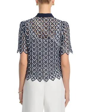MILLY Addison Lace Top