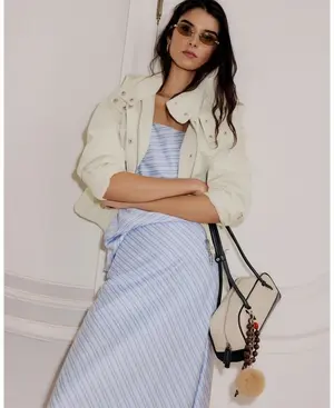 Aqua Stripe Slip Skirt