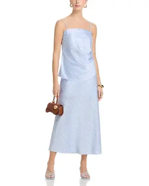 Aqua Stripe Slip Skirt