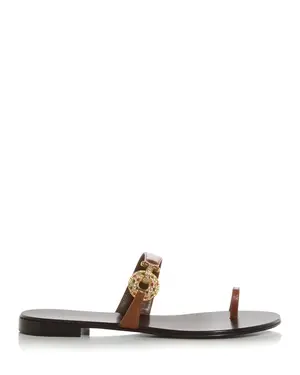 GIUSEPPE ZANOTTI Jaylen Embellished Sandals - Cuoio