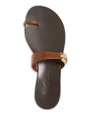 GIUSEPPE ZANOTTI Jaylen Embellished Sandals - Cuoio