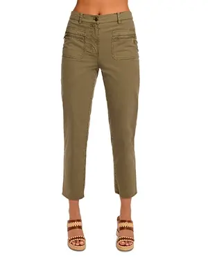Ramy Brook Emmy Canvas Ankle Pants - Safari Green