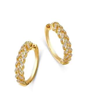 Bloomingdale'S Textured Diamond Huggie Hoop Earrings - Gold