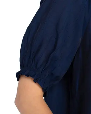 LIVERPOOL Short Sleeve Half Placket Woven Blouse
