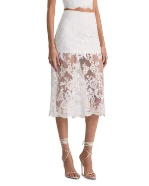 Alice + Olivia Medine Embellished Lace Midi Skirt