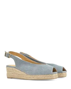 CastaÑer Dosalia Espadrille Wedge Pumps - Aqua
