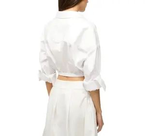 Staud Lisa Tie Front Top - White