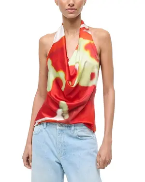 Staud Liora Printed Top - Red Zone